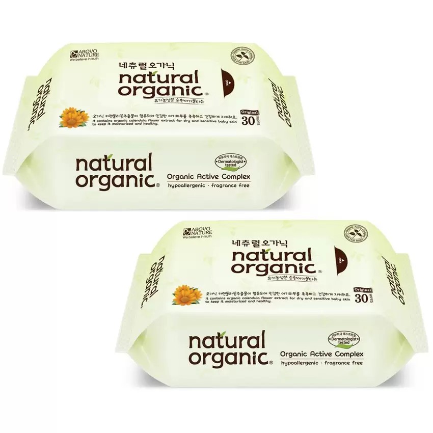 Natural Organic Original Plain Baby Wipes (30s x 3) | Shopee Malaysia