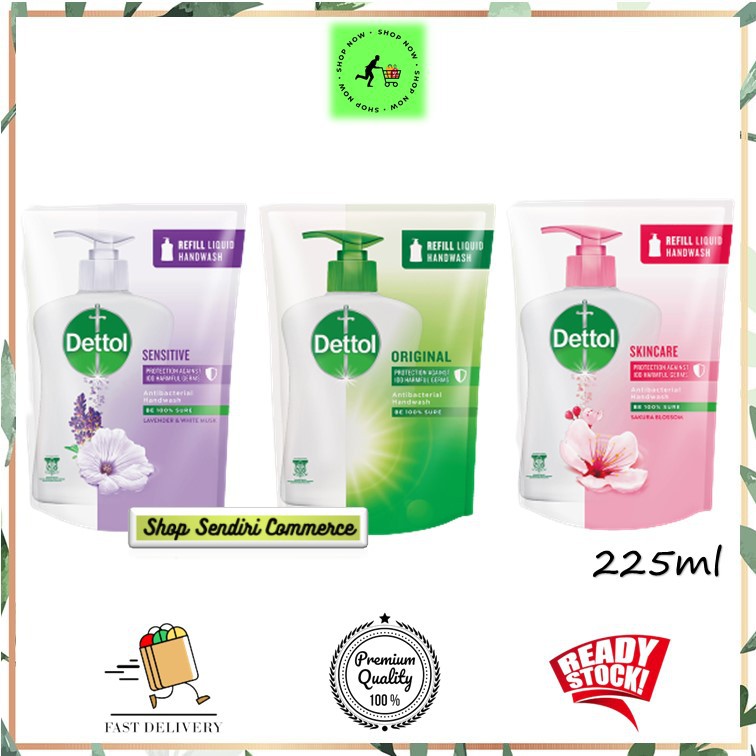 Dettol Hand Wash Refill Pouch 225ml - (Original, Sensitive, Skincare ...