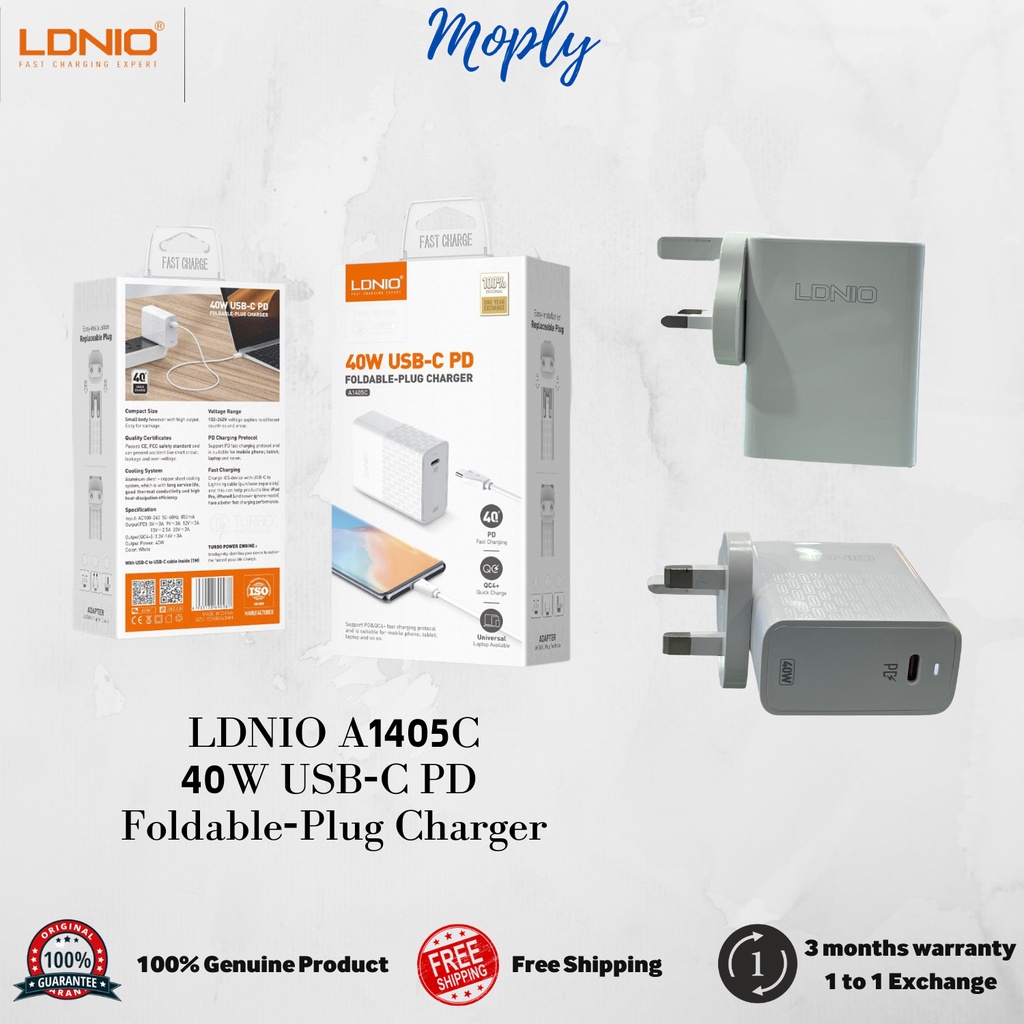 Ldnio 40W USB-C PD Foldable-Plug Charger | Orginal Ldnio | 3 Months ...
