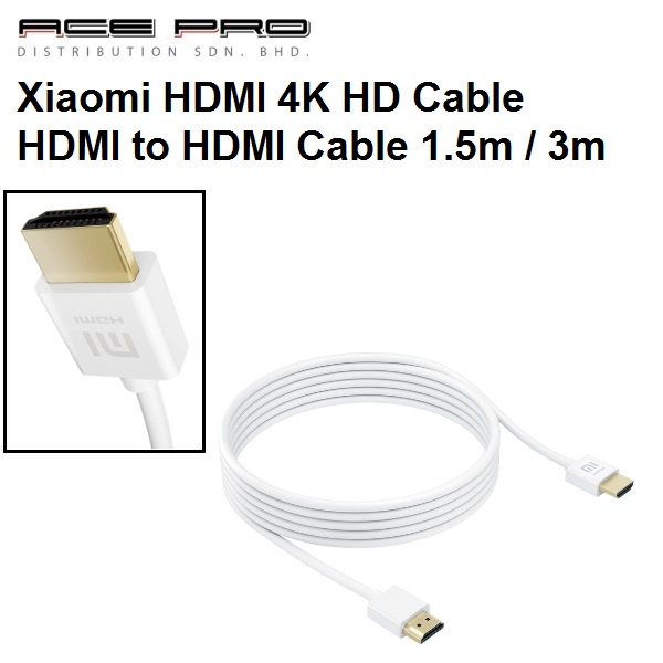 Xiaomi HDMI Cable HDMI to HDMI 3M / 1.5M 4K HD Cable for 3D for TV ...