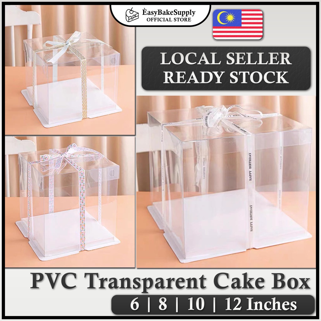 PVC Transparent Cake Box Display Thick Heighten Birthday Gift Packaging ...