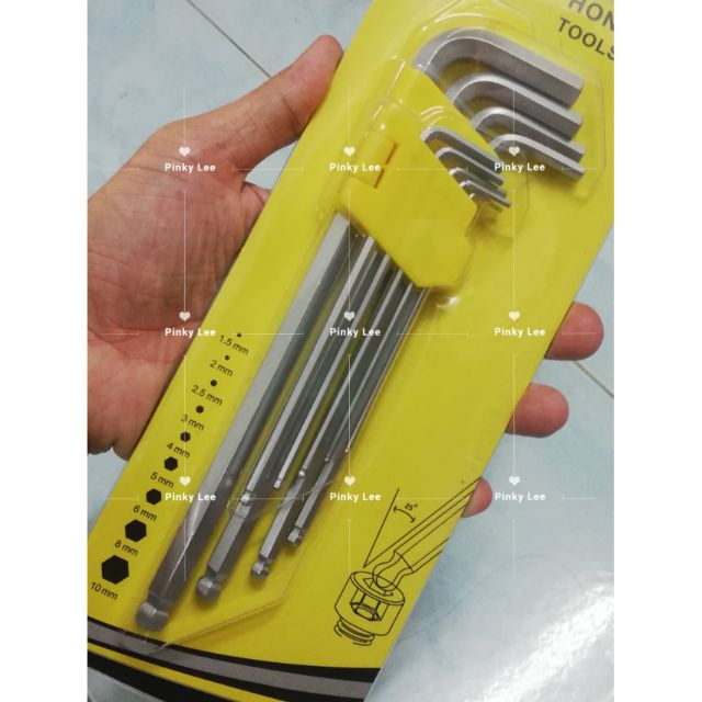 9pcs Panjang Allen key L key set L-key Double Side Hex and Ball type ...