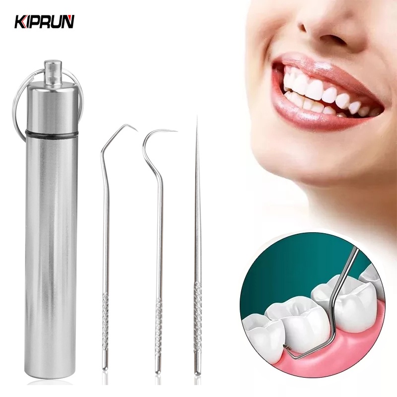 KIPRUN 3PC/7PC Toothpick Pocket Set, Reusable Stainless Steel Tooth ...