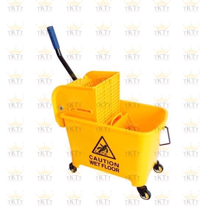 TKTT ™️ 20 Litres Mop Wringer Pail Mop Bucket Cart Janitor Cleaner Cart ...