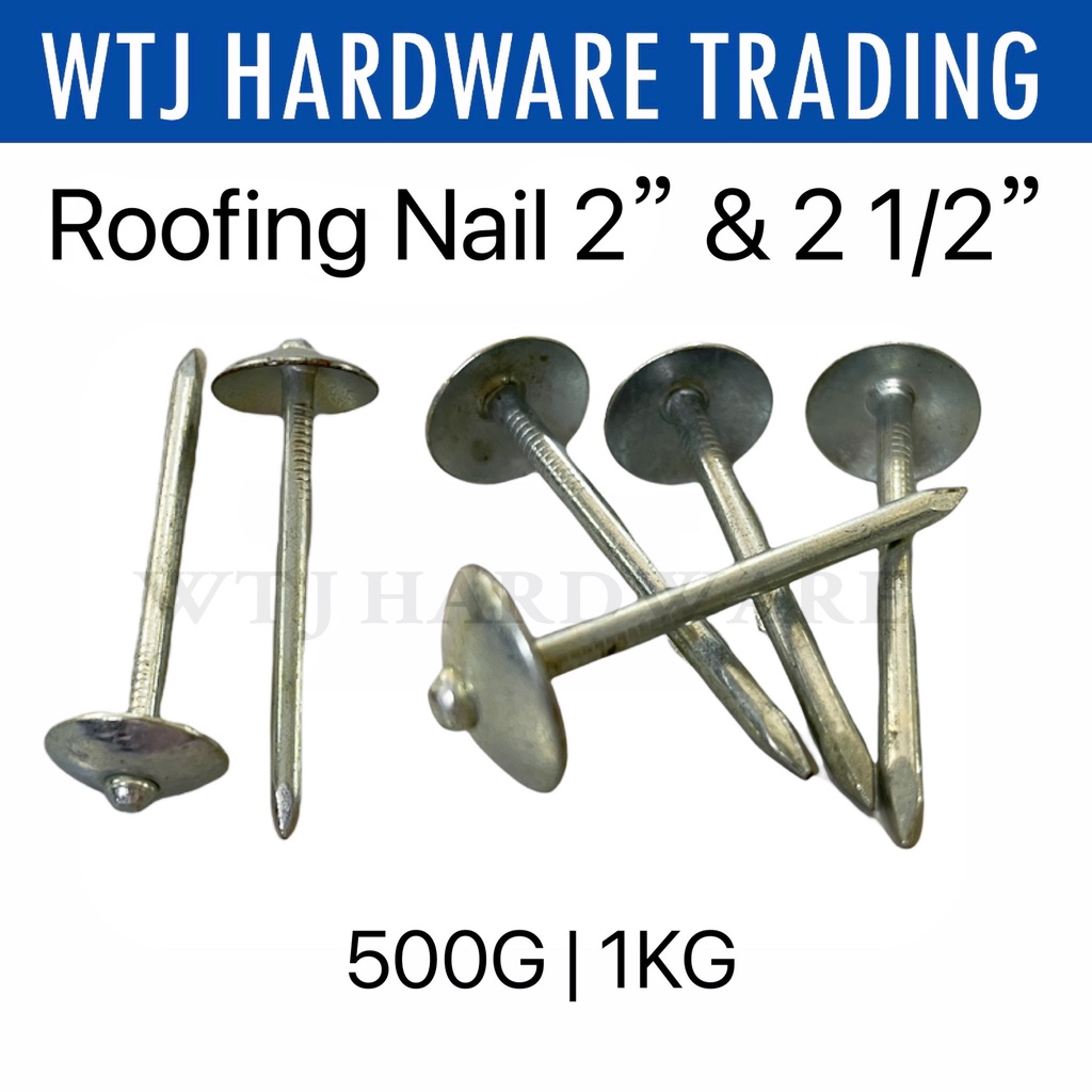 Roofing Nail Paku Payung | 500G OR 1KG / Roofing Nails / Paku Zinc Paku ...