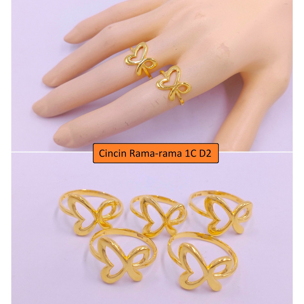 CINCIN RAMA-RAMA PADU EMAS 916 TULEN MURAH BAJET SOLID MINIMALIST ...