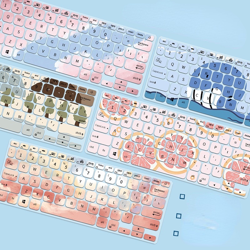 Cartoon Painted Floral Laptop Keyboard Dust Protection Film Cover for ...