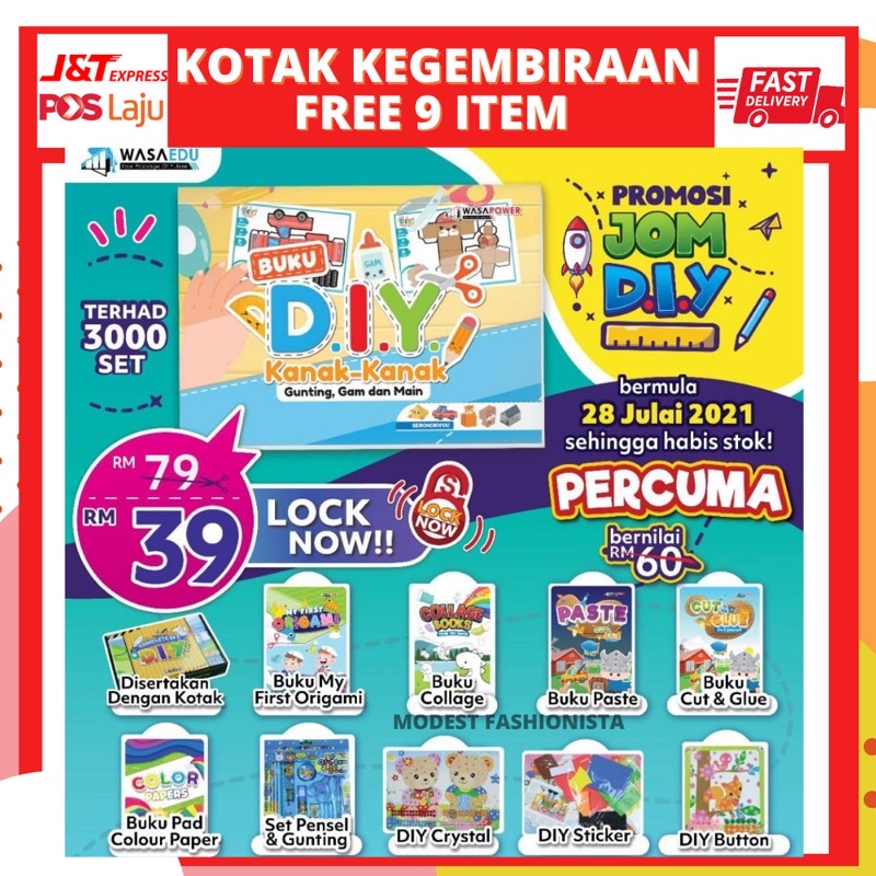 (FREE 9 ITEM) SET DO IT YOURSELF DIY EKSPERIMEN ANAK KREATIF ORIGAMI ...
