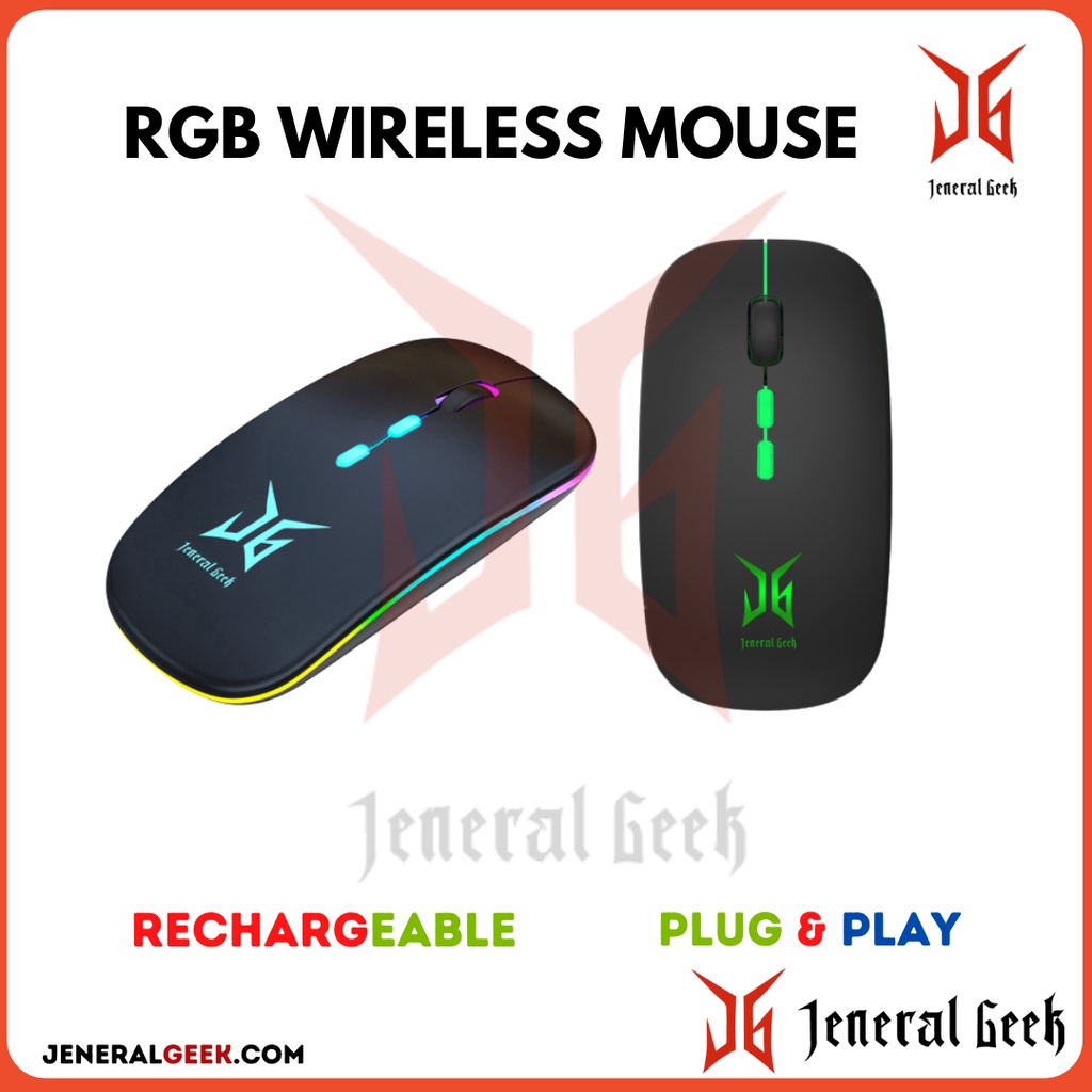 Rechargeable Mouse 2.4G Wireless LED Backlit Mice USB Optical Ergonomic ...