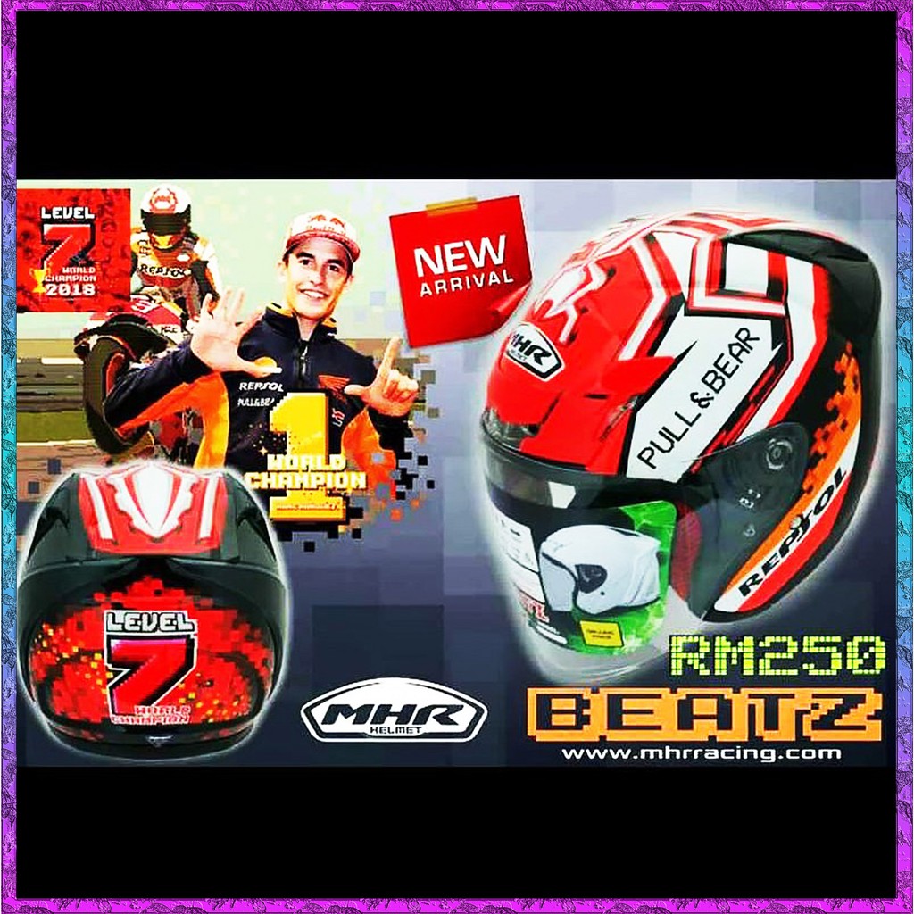 MHR HELMET Beatz Marc Marquez MM93 Level 7 OF622 World Champion Honda ...