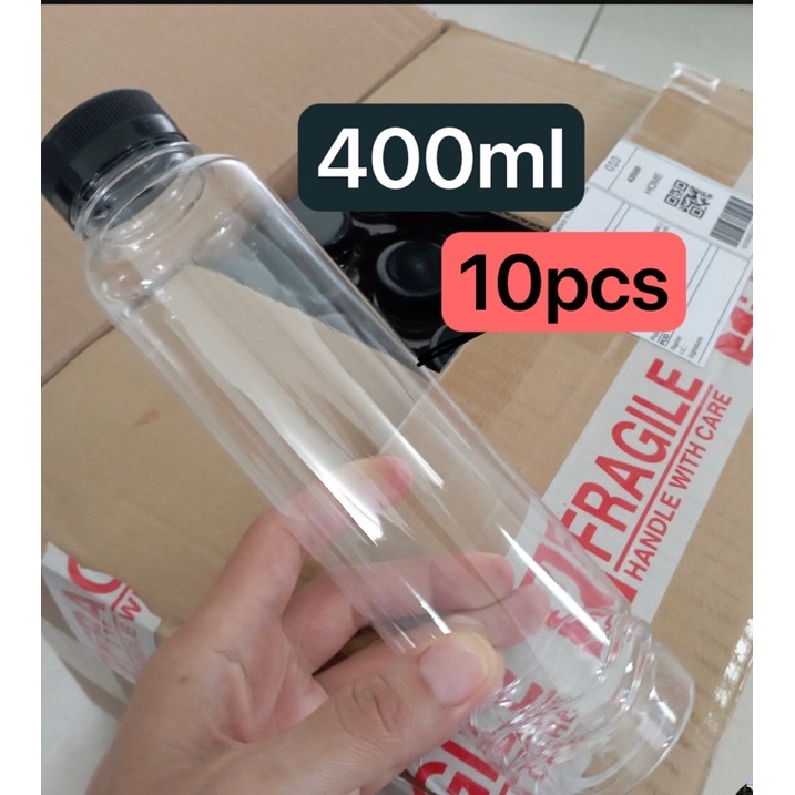 (10pcs) 400ml SMALL CAP PET Plastic Bottle Juice Plastic Bottle Milk ...