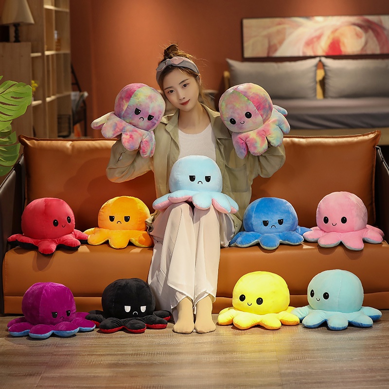 Flip octopus Flip octopus Octopus plush toy Double-sided flip doll ...