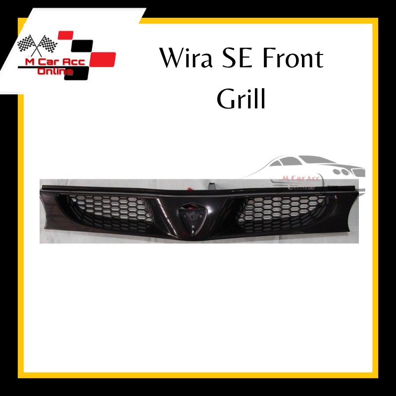 Proton Wira SE 2003 Front Grill Satria /Arena Free Clips Bumper Hitam ...