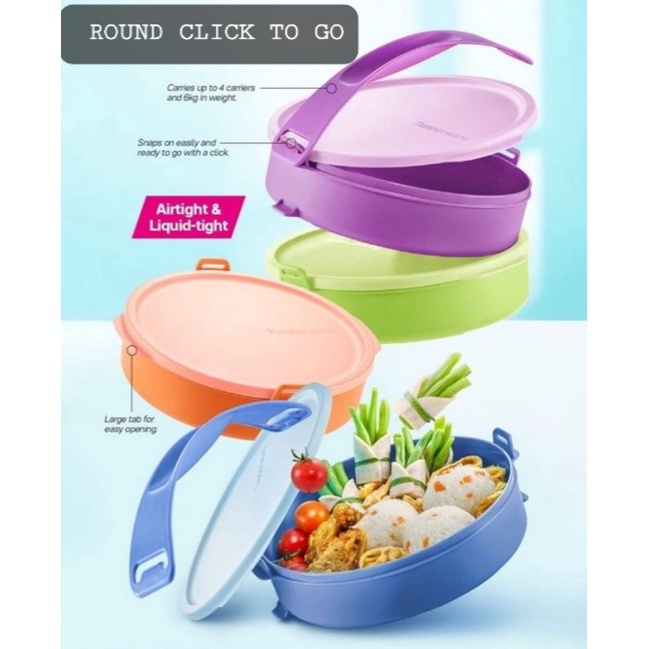 TUPPERWARE ROUND CLICK TO GO 880ML | Shopee Malaysia