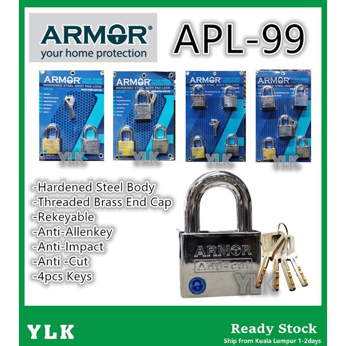 YLK ARMOR APL99 Key Alike 2/3/4/5 KAS HARDENED STEEL ANTI CUT BODY PAD ...