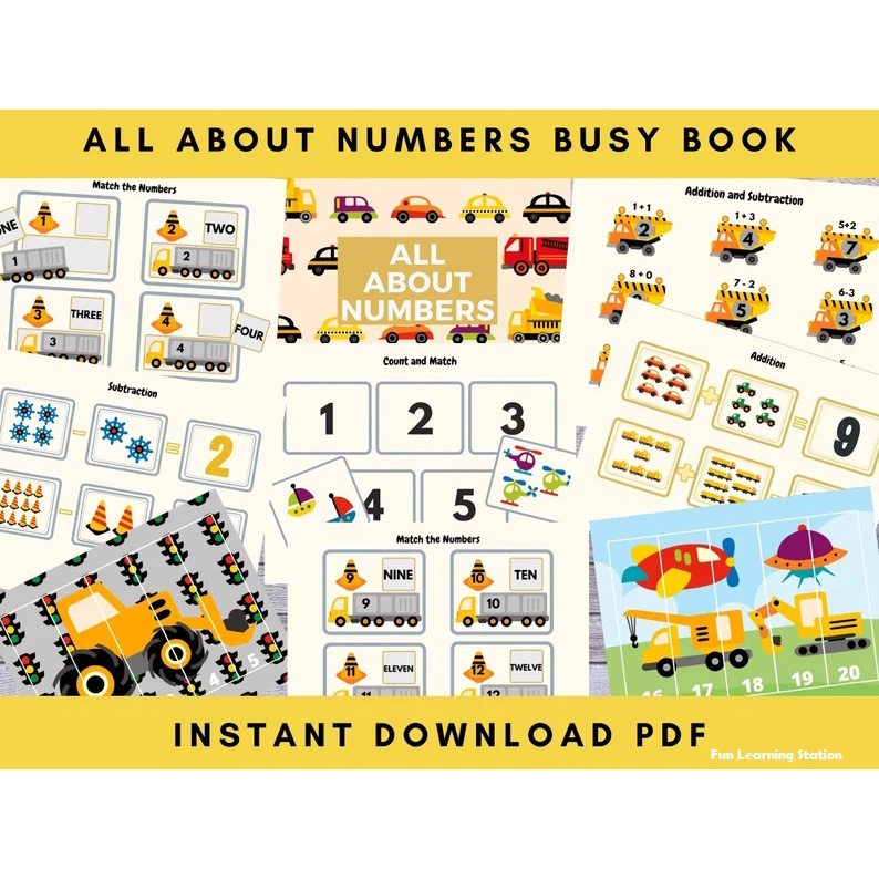 428 Numbers and Counting Busy Book Printable (PDF) Math Learning binder ...