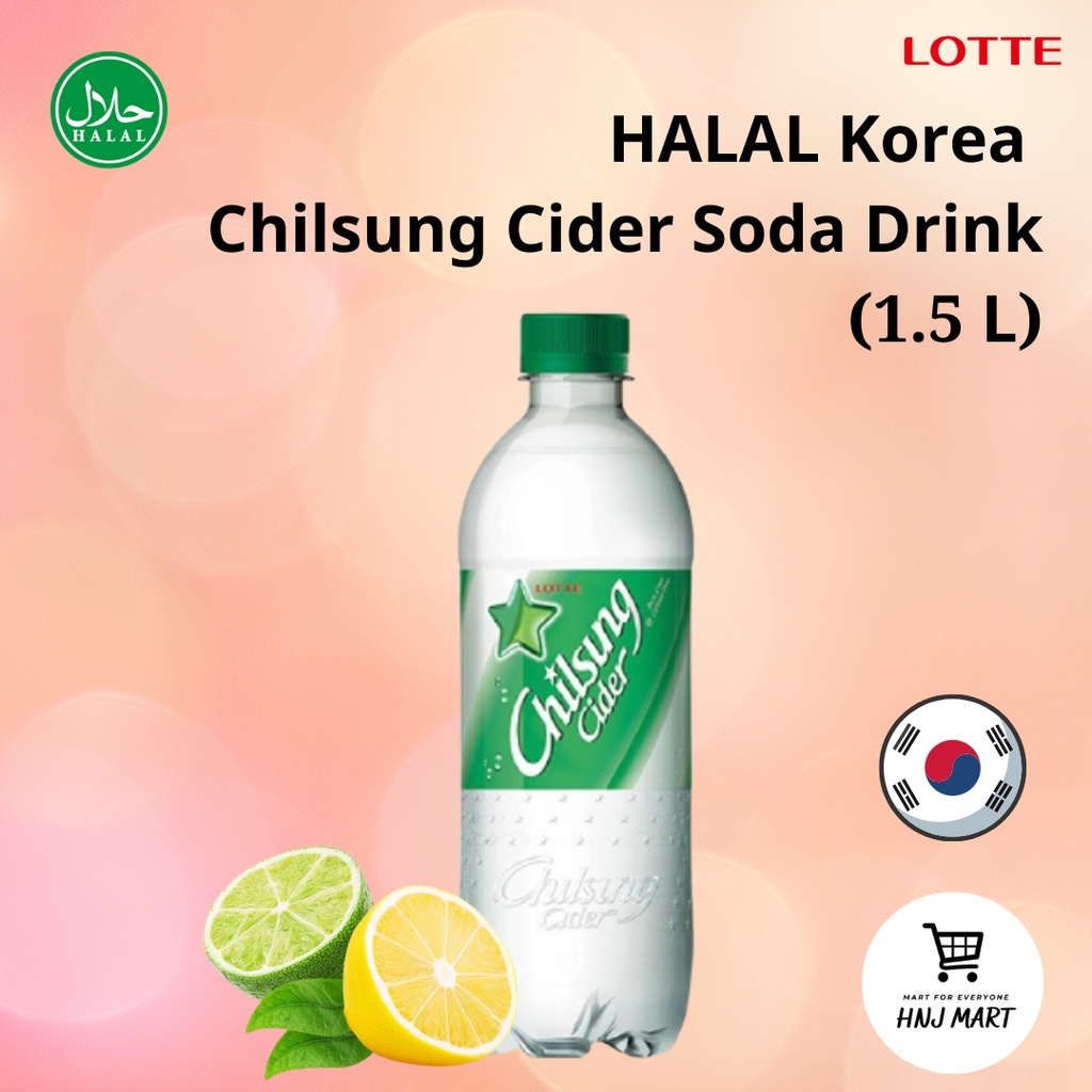 Halal Korea Lotte Chilsung Cider Soda 1 5Litre Korean Sprite Seven Up