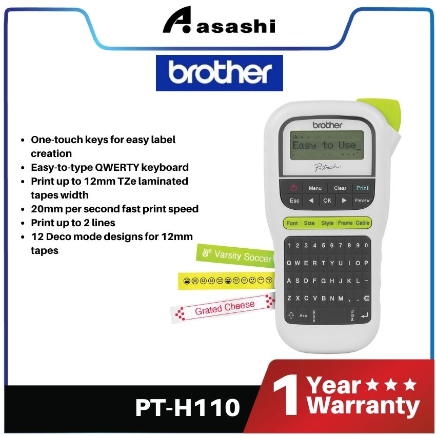 Brother PT-H110 P-Touch Label Printer ( PT-H110 / PTH110 / H110 ...