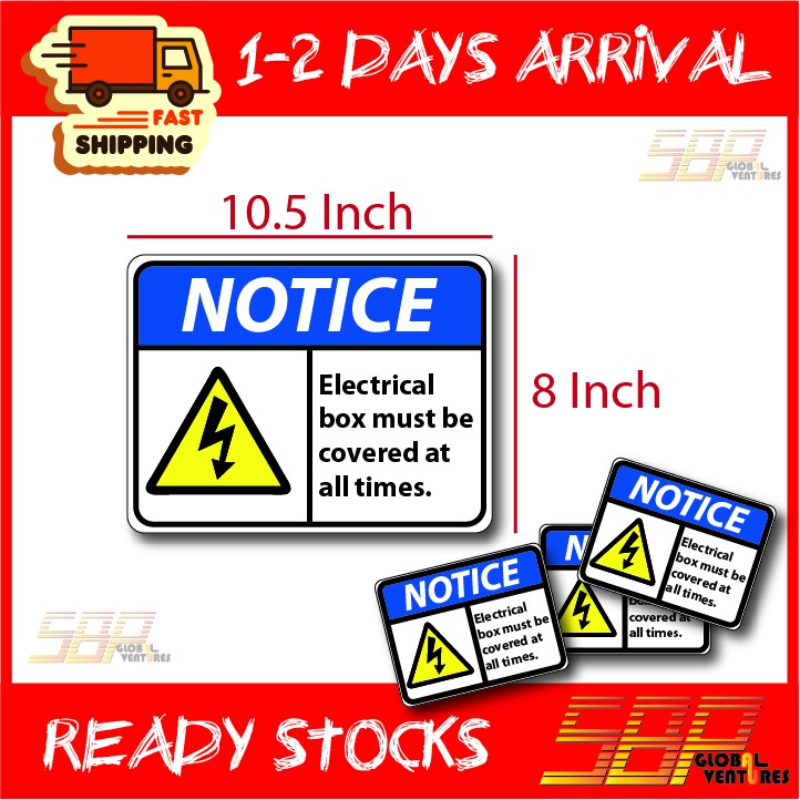 NOTICE Electric Box, Safety sign warning sign distribution box has ...