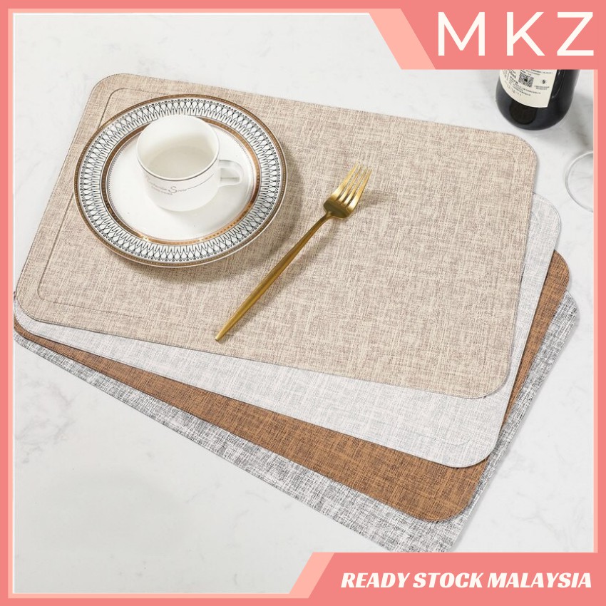 READY STOCK PU Leather Placemat Dining Table Lapik Alas Pelapik Meja ...