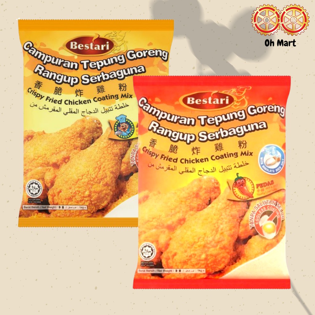 Bestari Crispy Fried Chicken Coating Mix 1kg (Original/Hot& Spicy ...