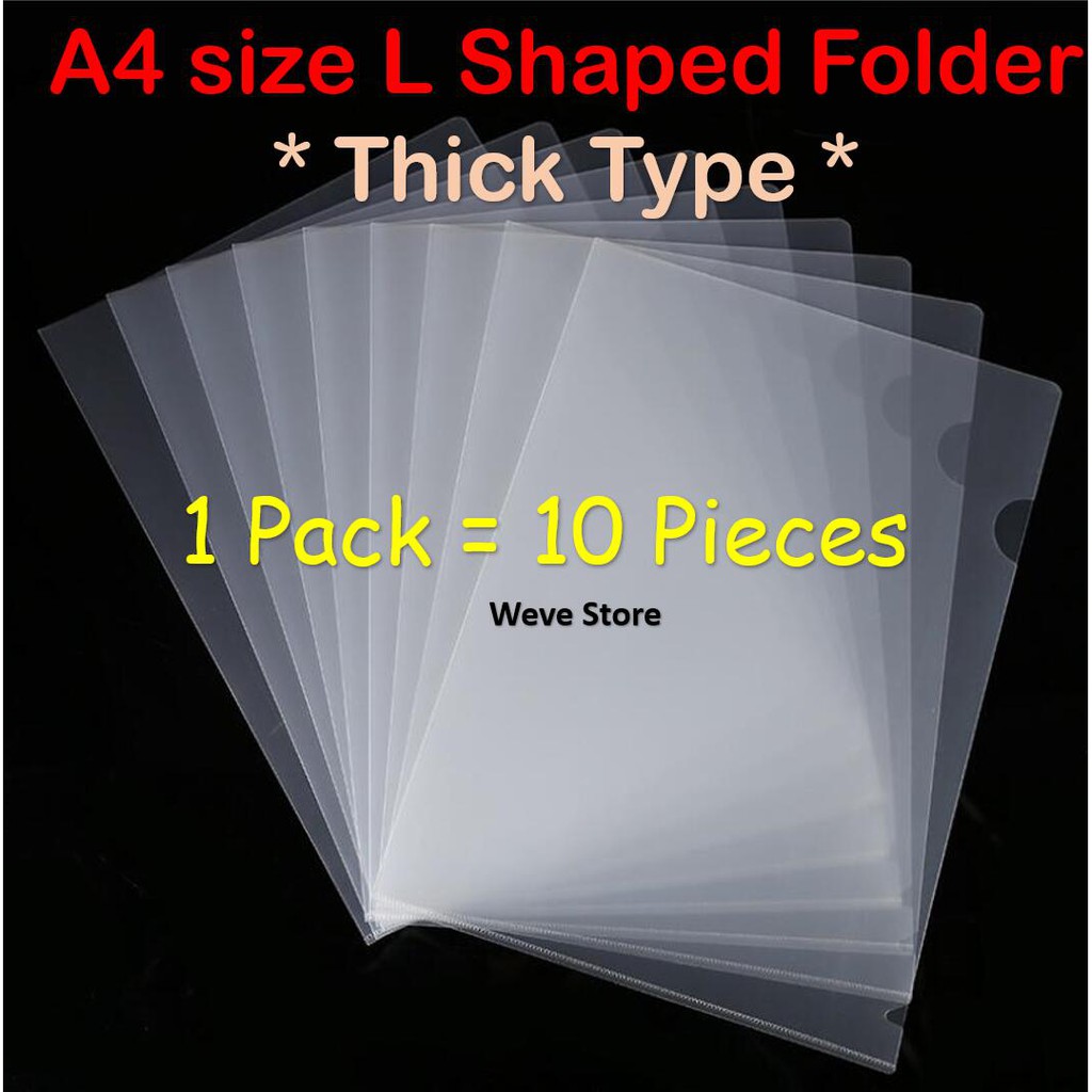 10 Pieces Per Pack for A4 Size L Shaped Folder Clear File Folder A4 Size L Shape File Holder ...