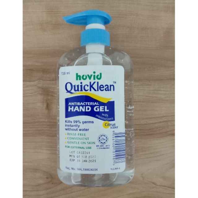 Hovid QuicKlean Antibacterial Hand Gel 720ml (medical grade) | Shopee ...