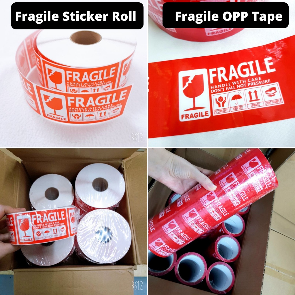 Fragile Sticker Roll OPP Tape Handle with Care Caution Warning Label ...