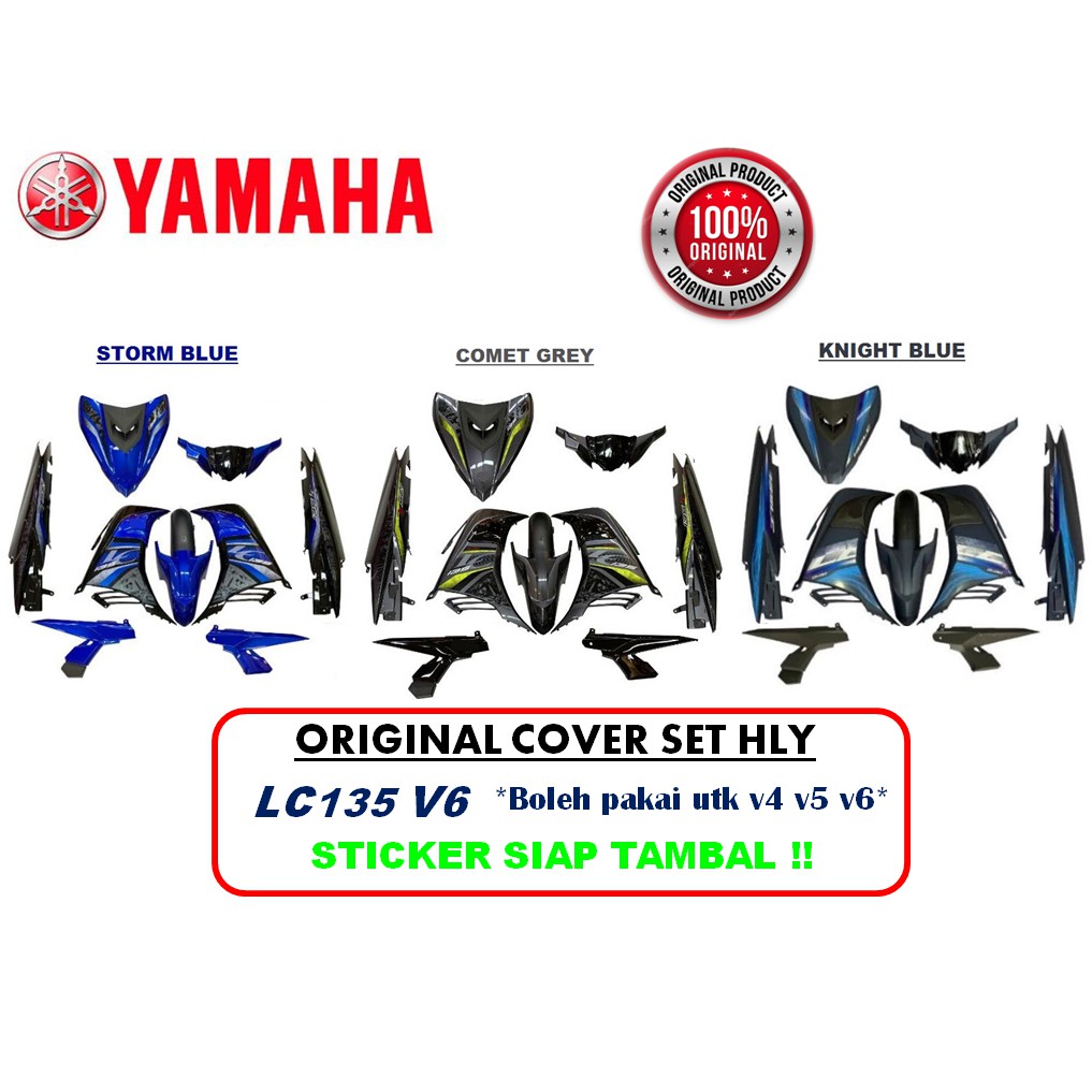 Ori HLY COVER SET LC V6 V5 V4 SIAP STICKER STRIPE FOR YAMAHA LC135 4S ...