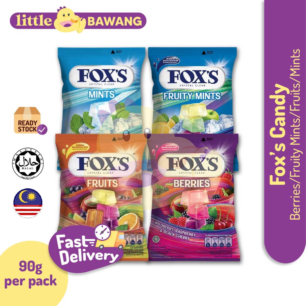 Fox's Candy 90g Fruits Flavour Mint Flavor Berries Flavor Fruity Mints Flavours Crystal Clear ...