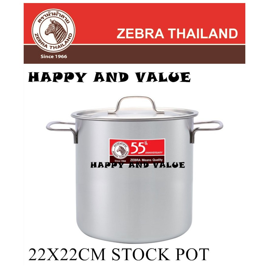 100% Original Thailand Zebra Stainless Steel Stock Pot ( 22cm / 24cm ...
