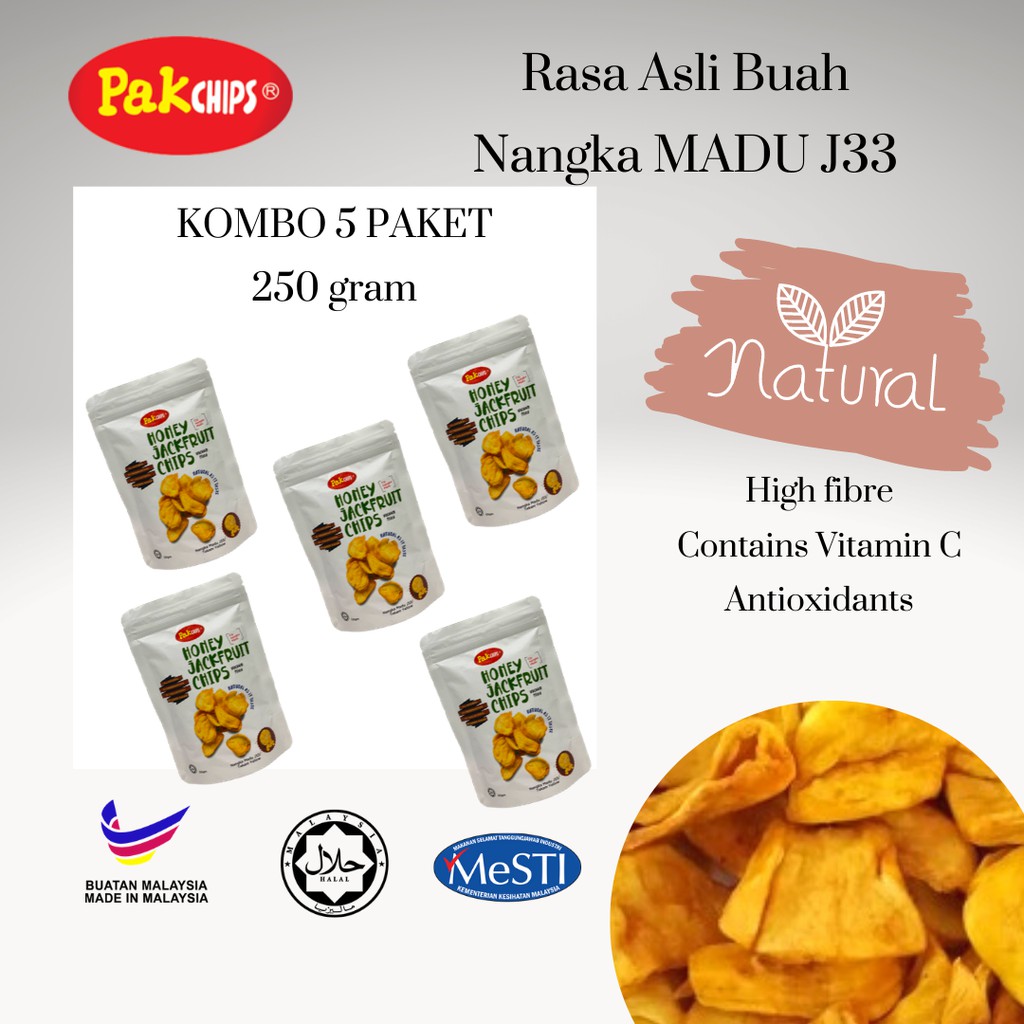 Pakchips Kerepek Nangka Madu Honey Jackfruit Chips COMBO 5 Packs | Shopee Malaysia
