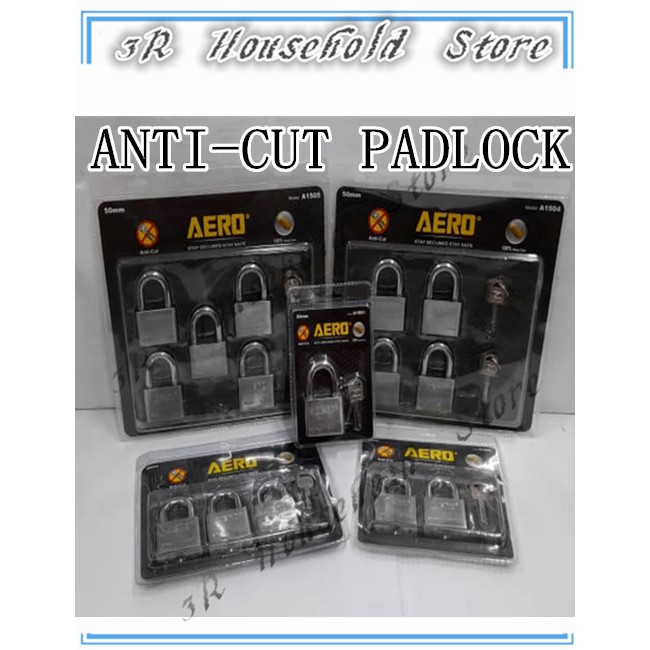 { OFFER } AERO 40mm/50mm Anti-Cut Security PADLOCK Pintu BerKualiti ...