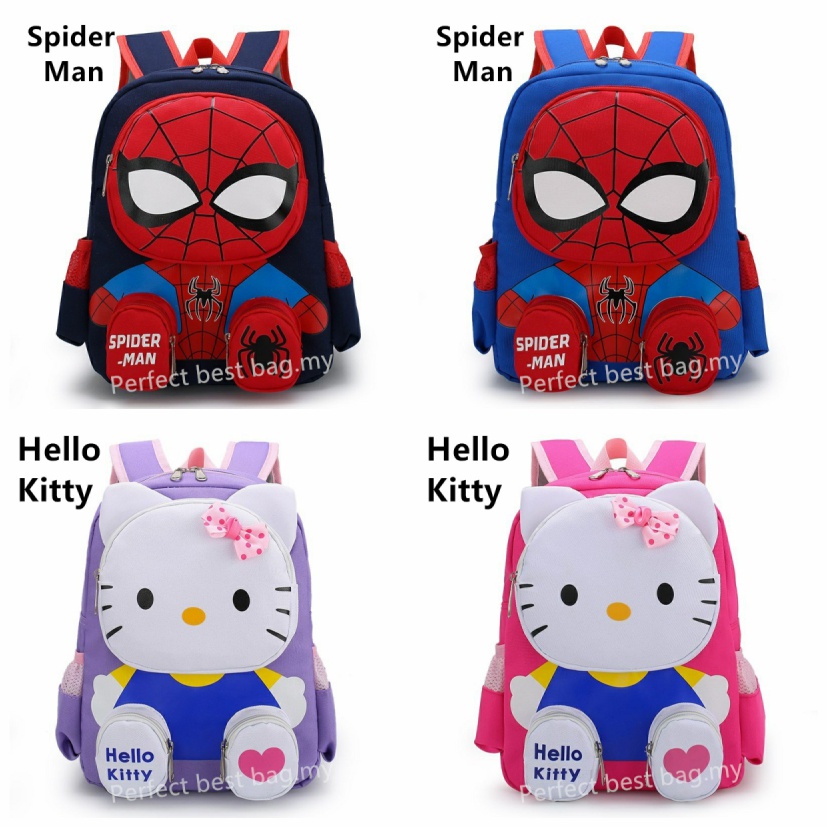 High Quality children backpack for woman Hello Kitty schoolbag spider ...