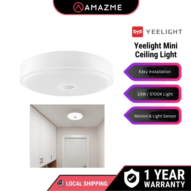 Yeelight Mini Ceiling Light Motion & Light Sensor Induction 10W 5700K ...