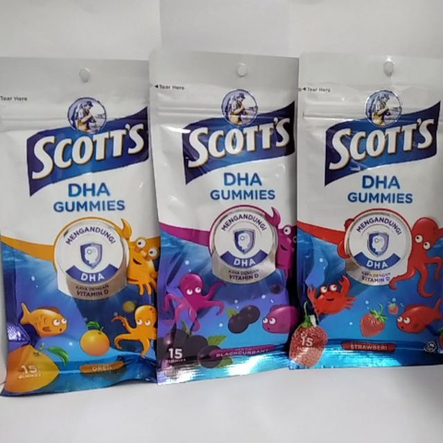 SCOTT'S DHA GUMMIES 15'S (ORANGE, BLACKCURRANT, STRAWBERRY, ASSORTED ...