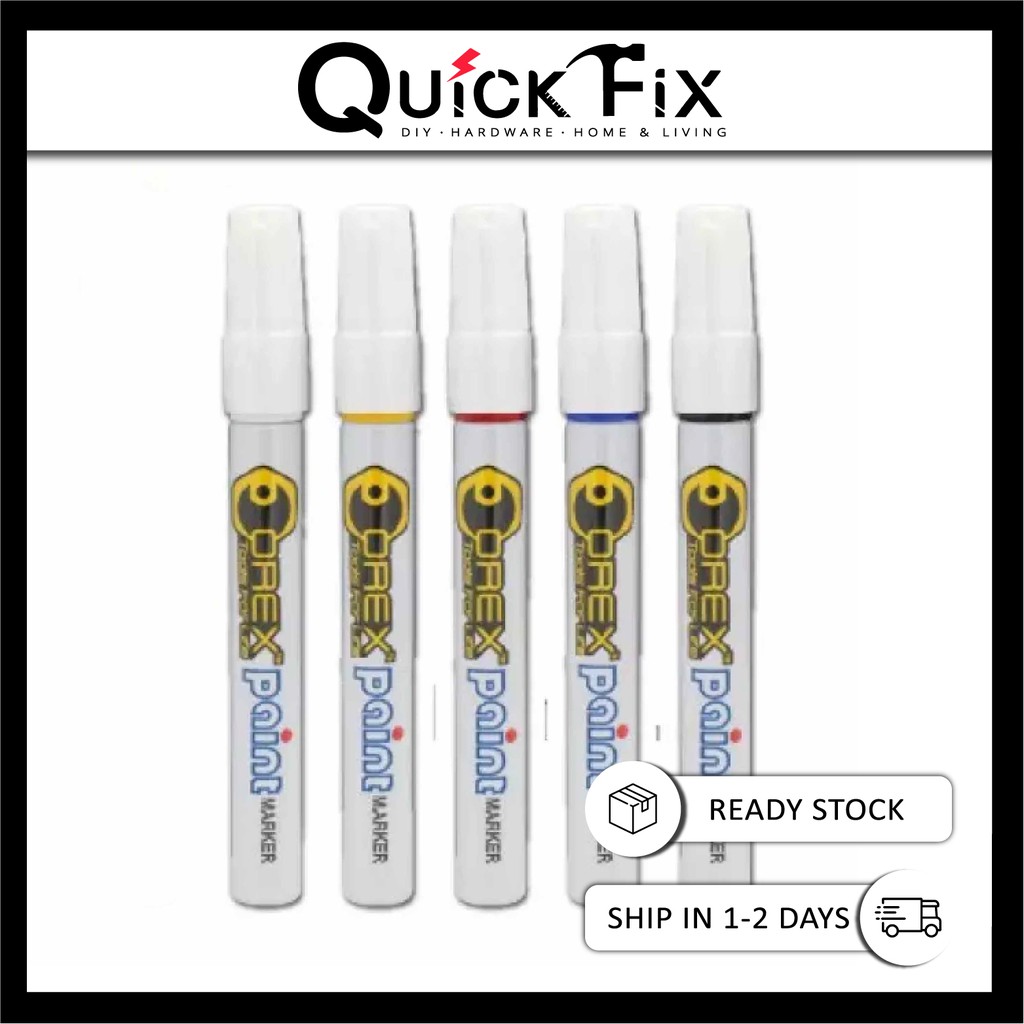QuickFix OREX Paint Marker Pen Red, Yellow, Blue, Black, White Color ...