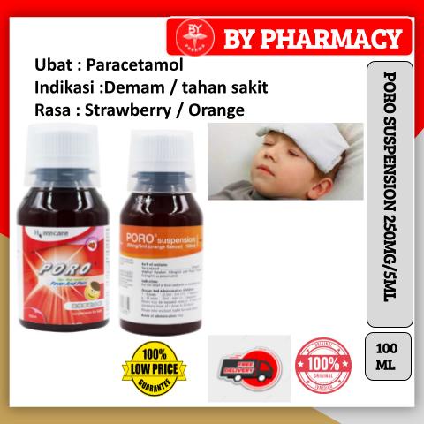 PORO PARACETAMOL SYRUP STRAWBERRY/ORANGE 250MG/5ML (100ML) | Shopee ...
