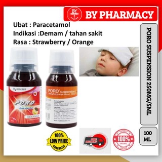 PORO PARACETAMOL SYRUP STRAWBERRY/ORANGE 250MG/5ML (100ML) | Shopee ...
