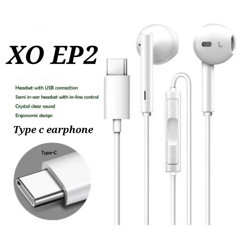 XO - EP2 Type C Design Earphone with Microphone | Shopee Malaysia
