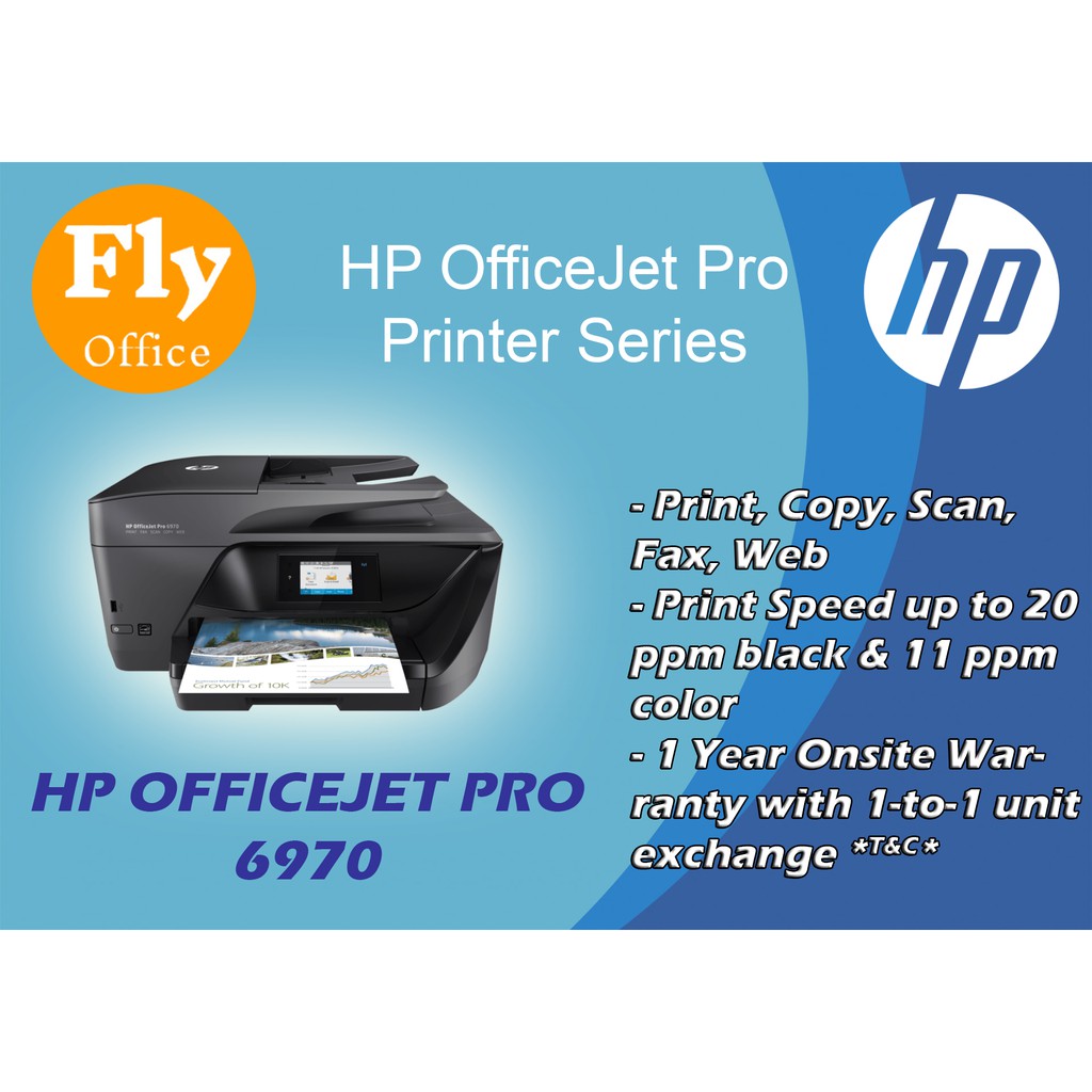 HP OfficeJet Pro 6970 All-in-One Colour Printer (Wireless, Print, Fax ...