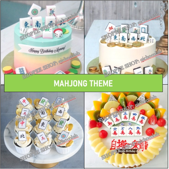 Mahjong Cake Toppers Edible Image Icing Paper 麻将可食糯米纸 | Shopee Malaysia