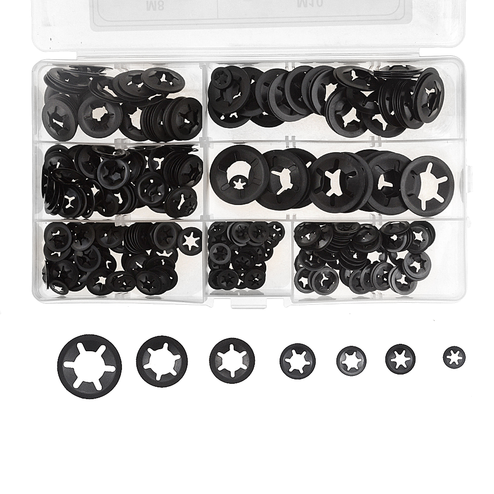 340Pcs Internal Tooth Starlock Washers Quick Speed Locking Washers Push ...