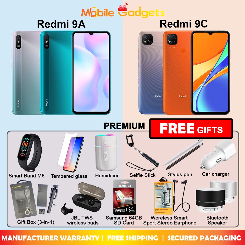 Xiaomi Redmi 9A (2+32GB) / Xiaomi Redmi 9C (3+64GB/4+128GB) Smartphone Malaysia Original Mi Set ...
