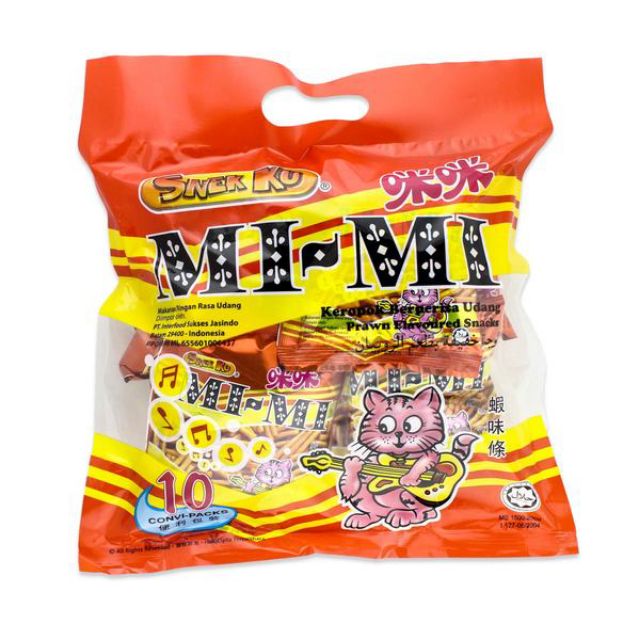 Snek Ku Mi-Mi Prawn Flavoured Snacks 200g | Shopee Malaysia