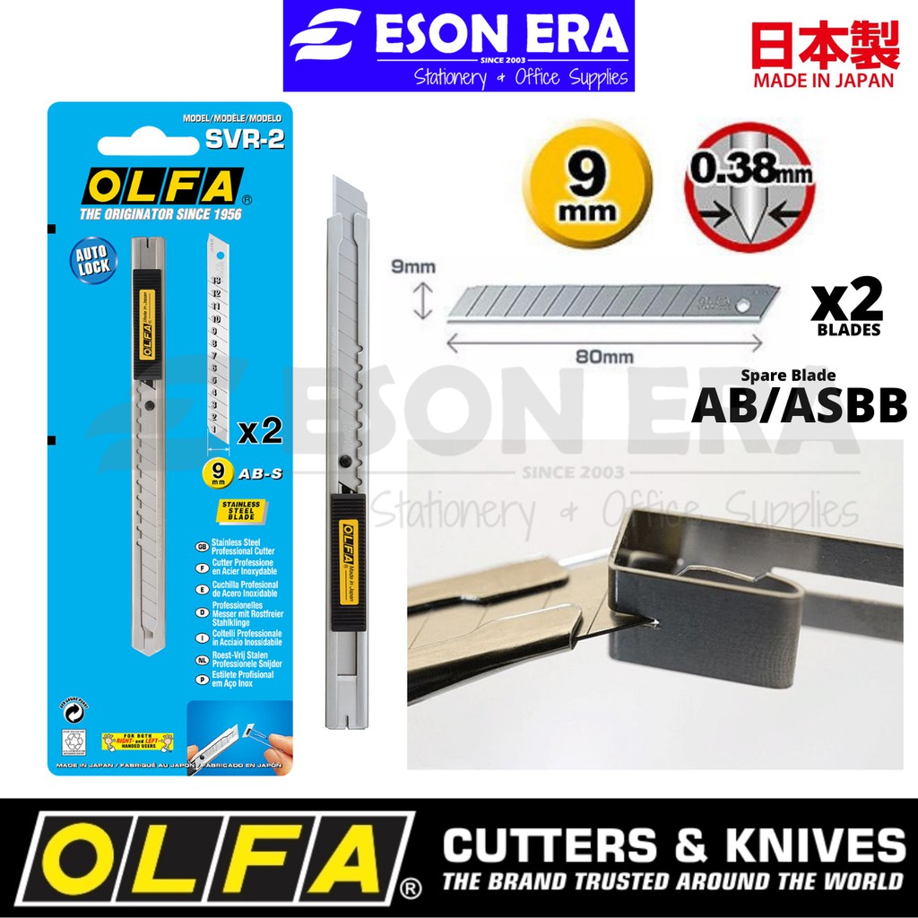 Olfa SVR-2 Stainless Steel Professional Cutter Made in Japan Knife Pisau | Shopee Malaysia