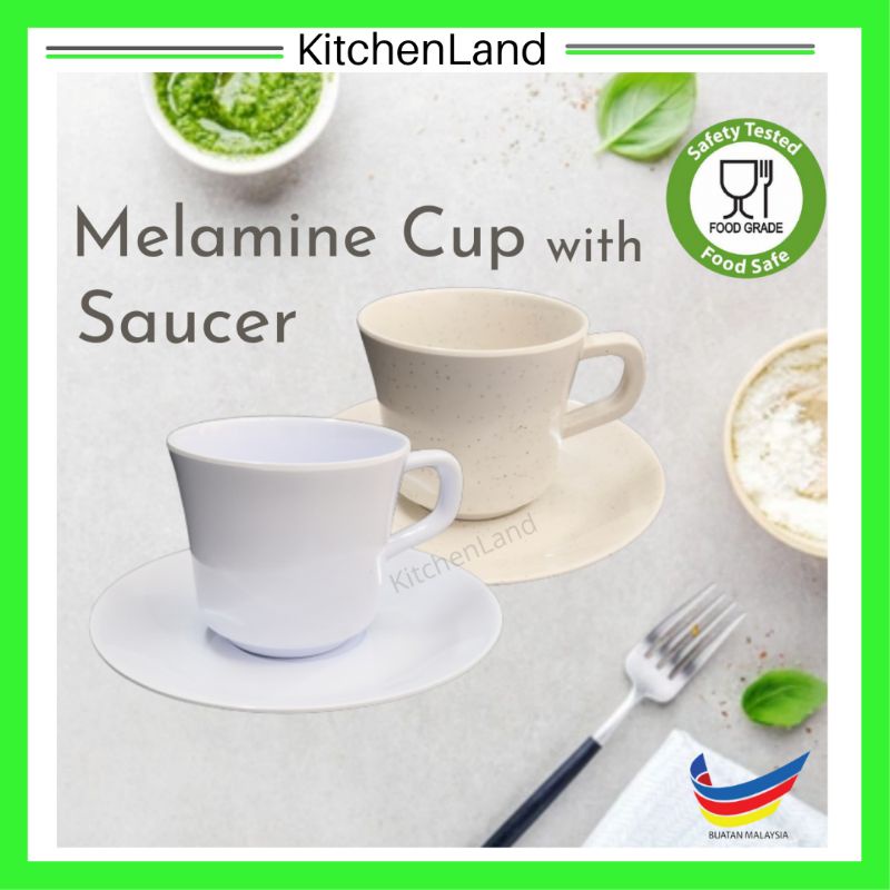 Melamine 6sets Tea Cup Coffee Cup with Saucer Cawan kopi Gelas Teh MUg ...