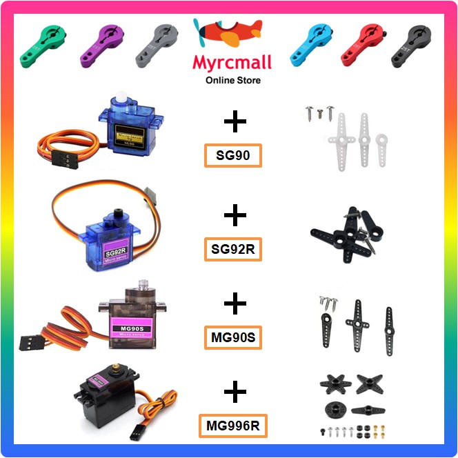 Servo SG90 MG90S MG996R SG92R ES08MA II RC Car RC Helicopter Arduino Robot | Shopee Malaysia