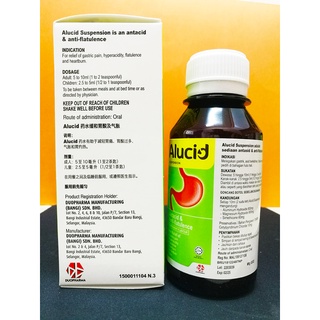 ALUCID SUSPENSION 100ML Antacid Peppermint Flavour (Exp: Feb/2025 ...