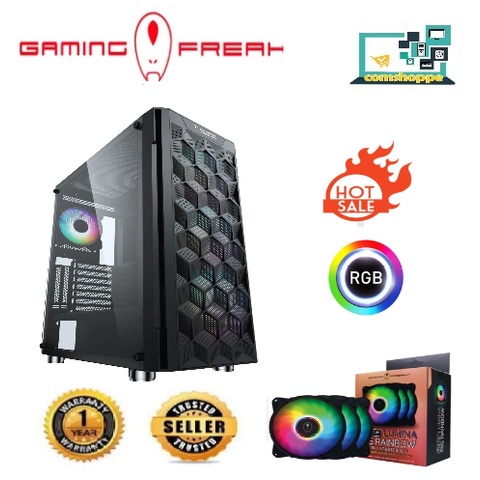 Gaming Freak Casing S97G PRISM II ATX Premium Middle Tower Case RGB Fan ...